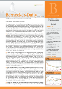 Bernecker Daily | Bernecker Börsenbriefe